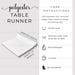 16 X 72 Polyster Table Runner Size Chart, Kitchen Runner Size Guide ...
