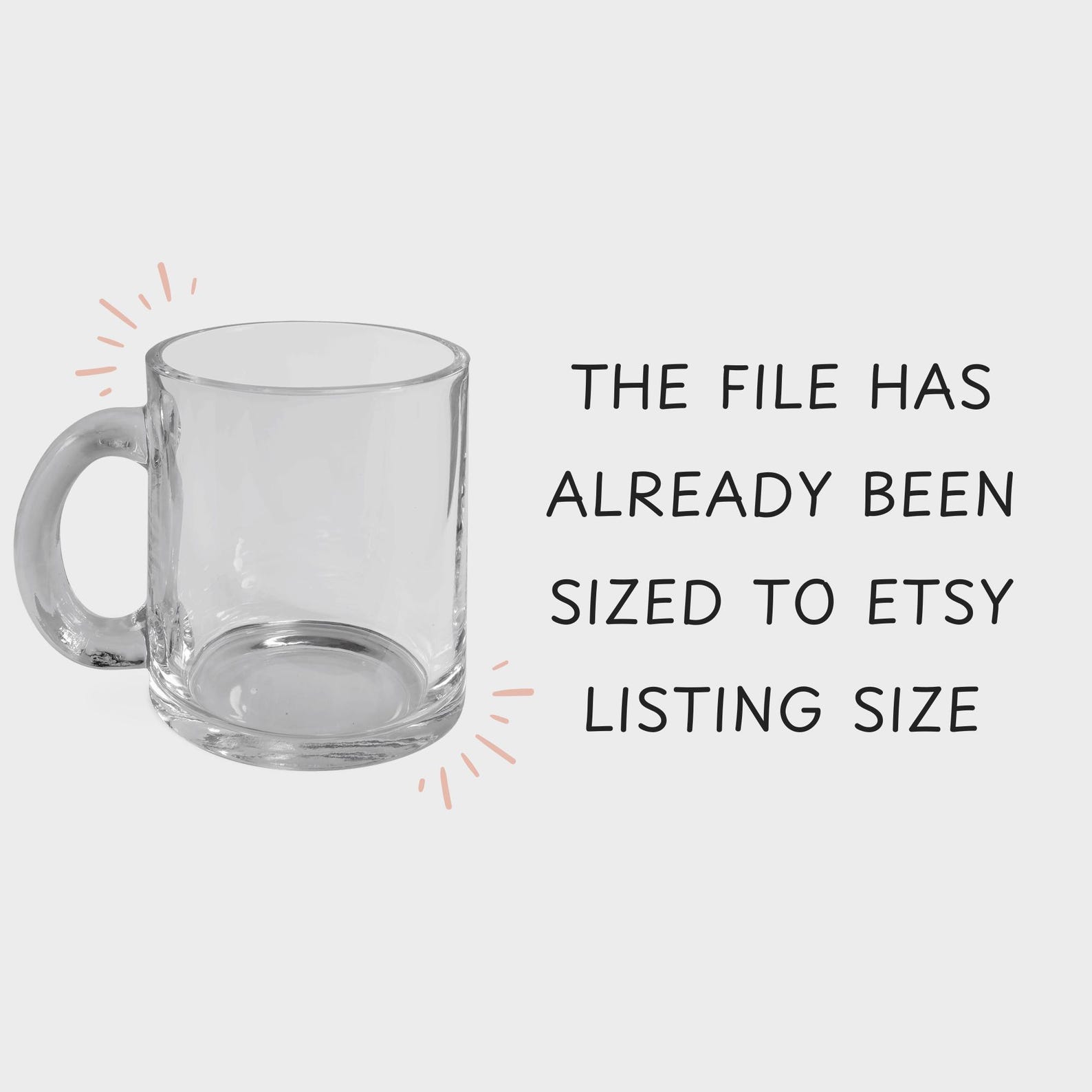 10oz Clear Glass Mug Size Chart, Glass Mug Care Card, Glass Mug Mockup ...