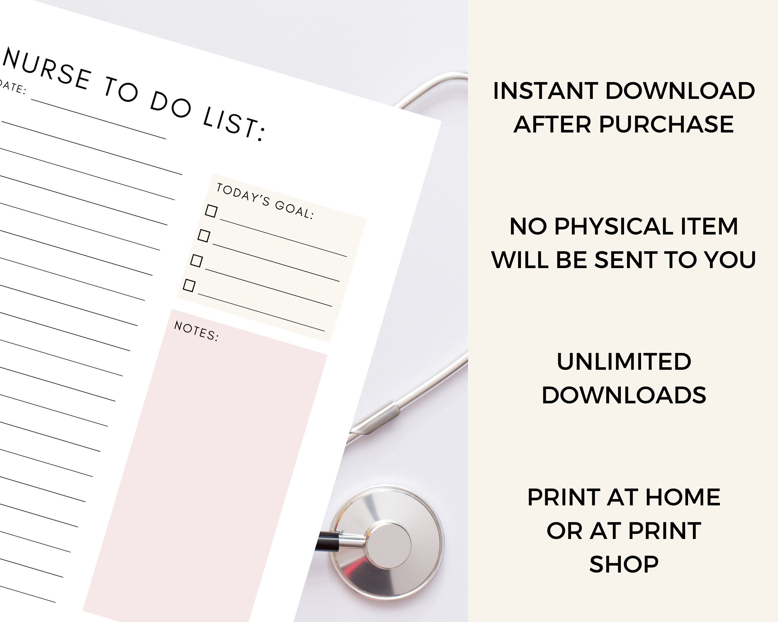 Nurse to Do List, Nurse Daily Planner, Nurse Hourly Planner, Nurse ...