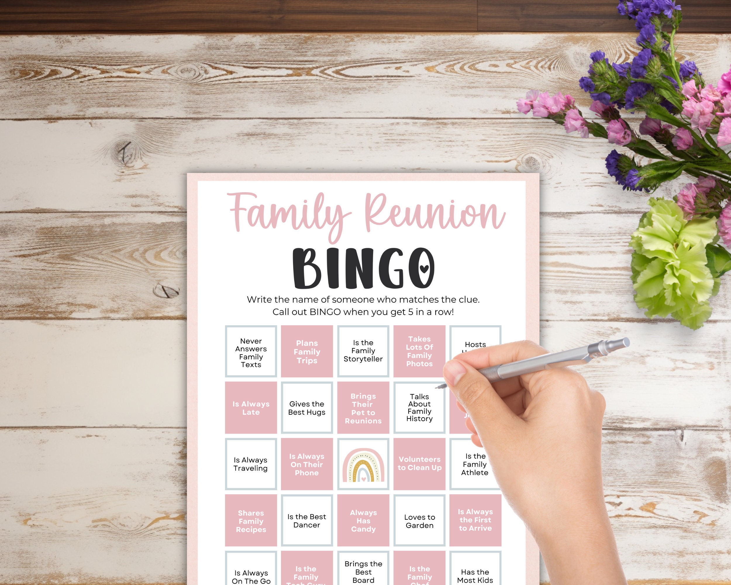 Family Reunion Bingo Game, Family Reunion Games, Family Reunion Month ...