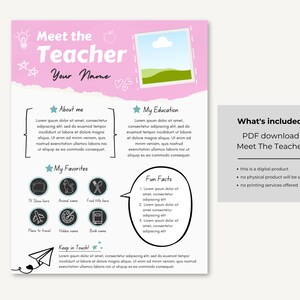 Editable Meet the Teacher Template, Back to School Handout, Parent ...
