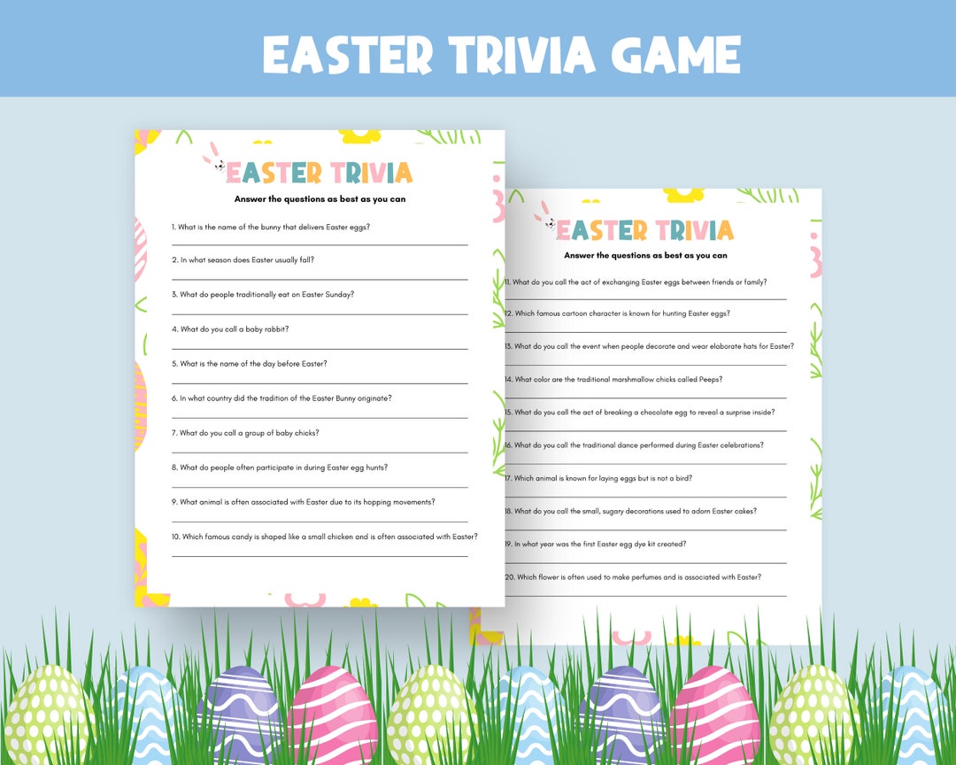 Easter Games, Easter Party Trivia, Easter Family Games, Teen Easter ...