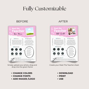 Editable Meet the Teacher Template, Back to School Handout, Parent ...