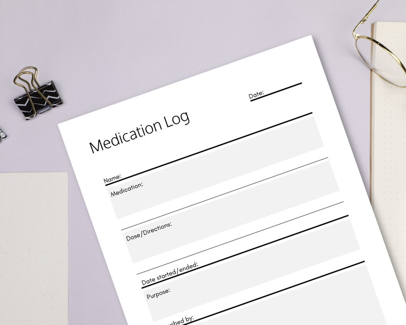 Medication Log Sheet, Medicine Tracker, Symptom Tracker, Medical Information, Medication Tracker ...
