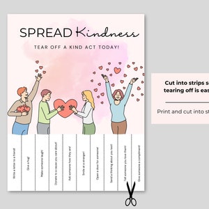 Printable Spread Kindness Tear off Flyer, Random Acts of Kindness, Pay ...