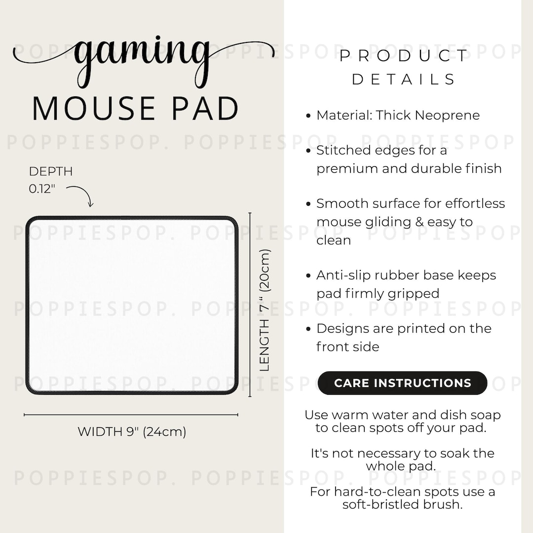 Gaming Mouse Pad Size Chart, Gaming Mousepad Size Guide, Gaming Desk ...