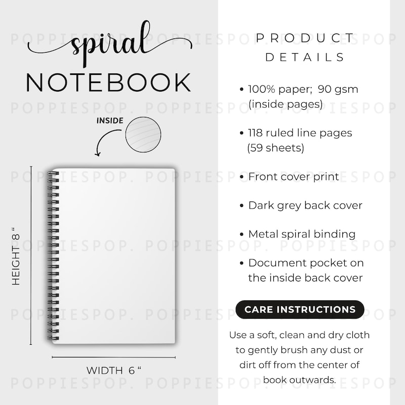 Custom Print Spiral Notebook - Etsy UK