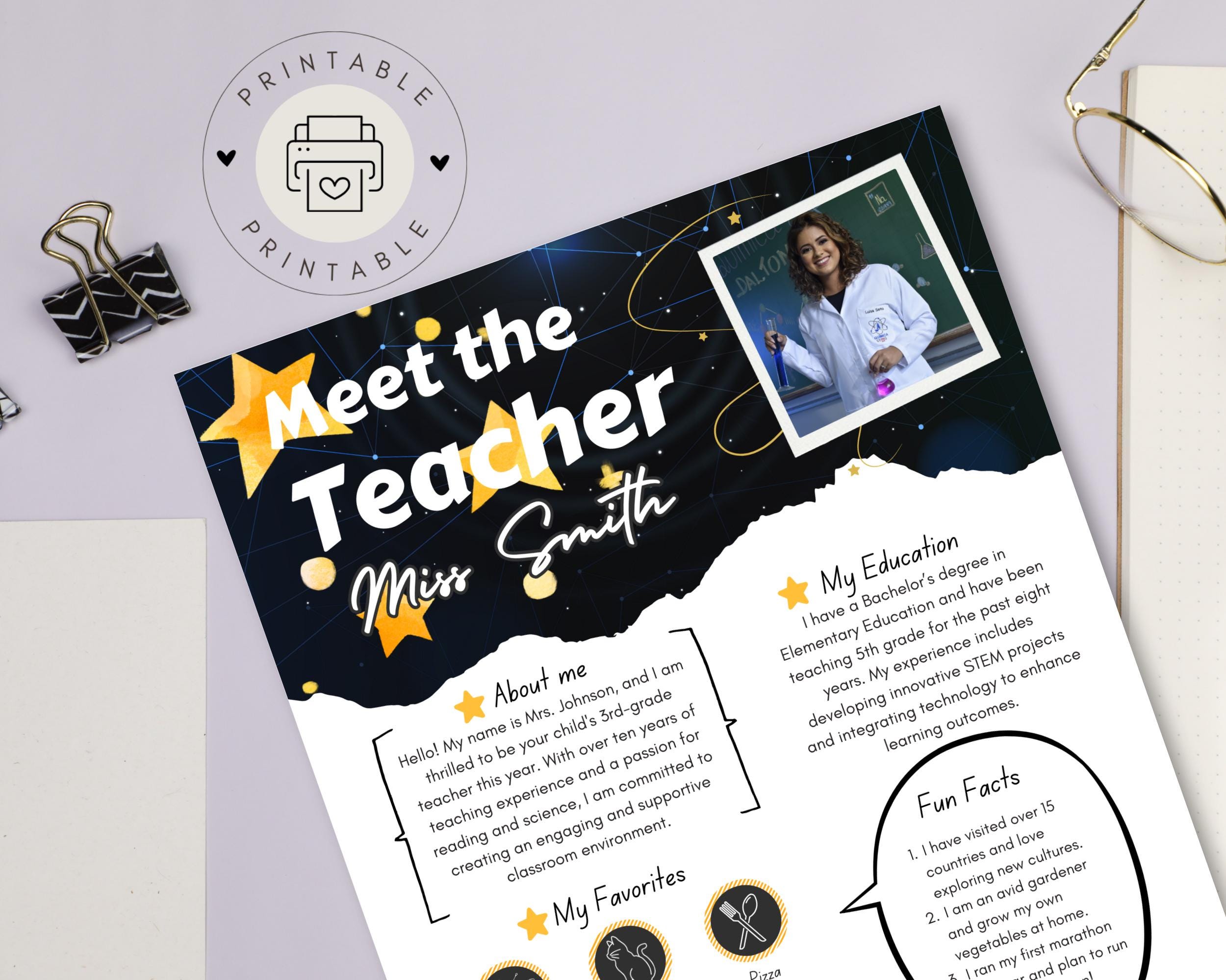 Editable Meet the Teacher Template, Back to School Handout, First Day ...