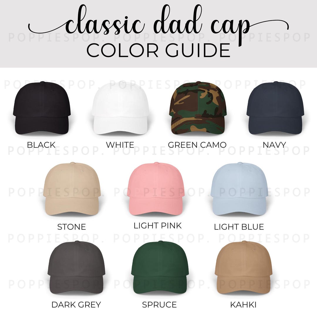 Classic Dad Cap Color Guide, Dad Cap Color Chart, POD Color Chart ...
