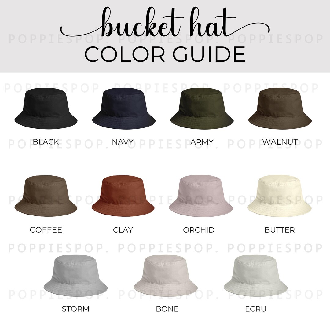 Bucket Hat Color Guide, Bucket Hat Color Chart, POD Color Chart, Mockup ...