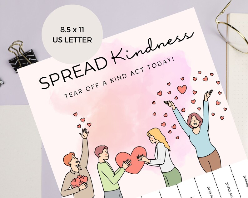 Printable Spread Kindness Tear off Flyer, Random Acts of Kindness, Pay ...
