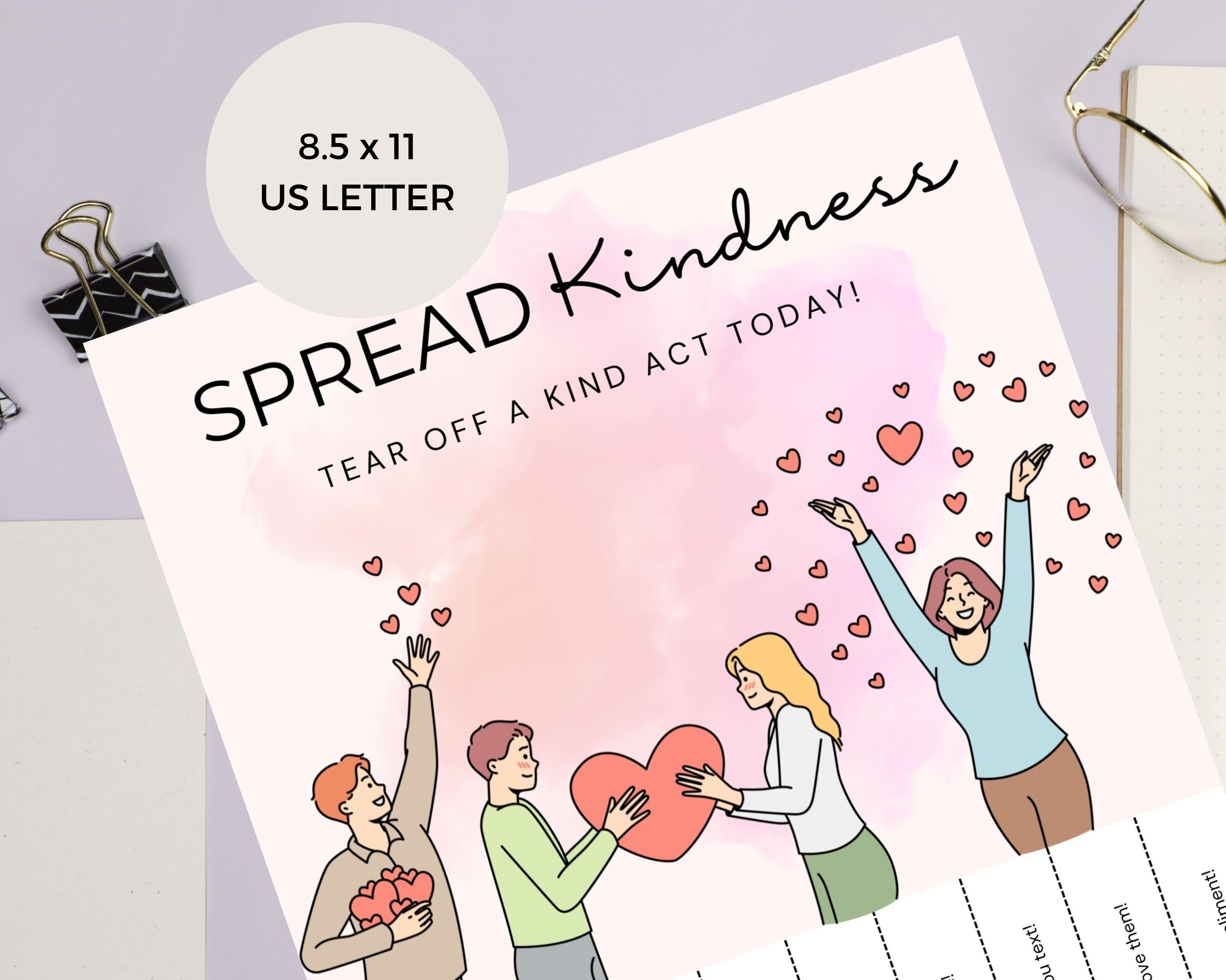 Printable Spread Kindness Tear off Flyer, Random Acts of Kindness, Pay ...
