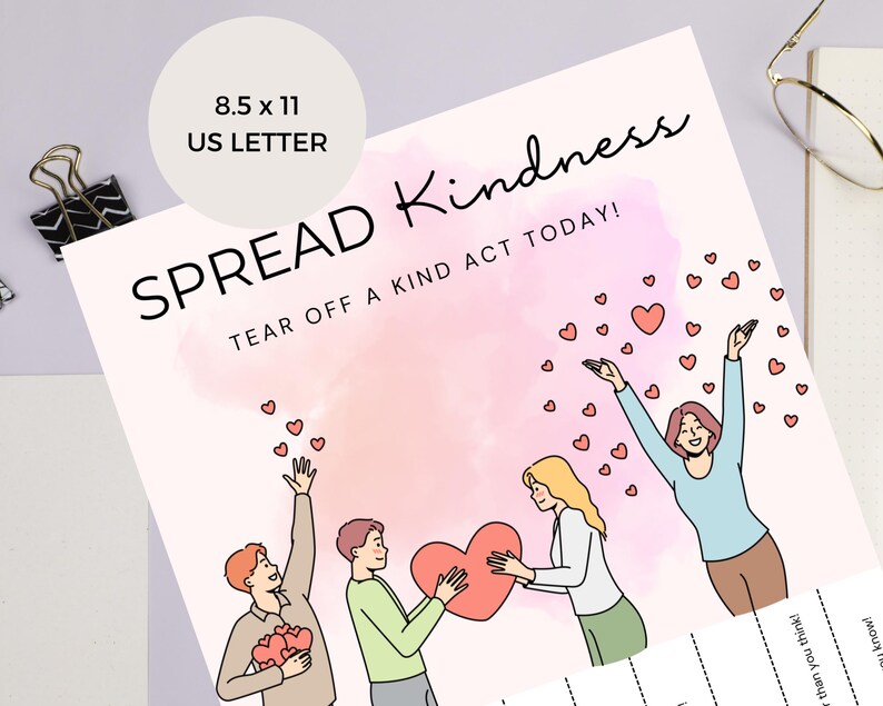 Printable Spread Kindness Tear off Flyer, Random Acts of Kindness, Pay ...