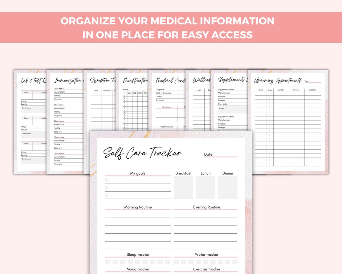 Minimalist Medical Binder Printable, Health Planner, Medical Organizer ...