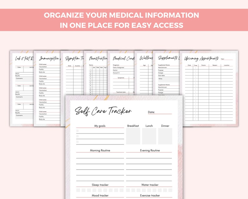 Minimalist Medical Binder Printable, Health Planner, Medical Organizer ...