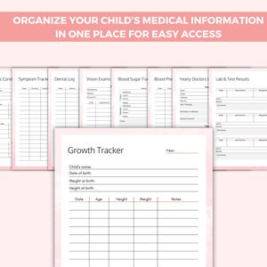 Kids Medical Planner Bundle, Kids Medical Records Organizer, Medical ...