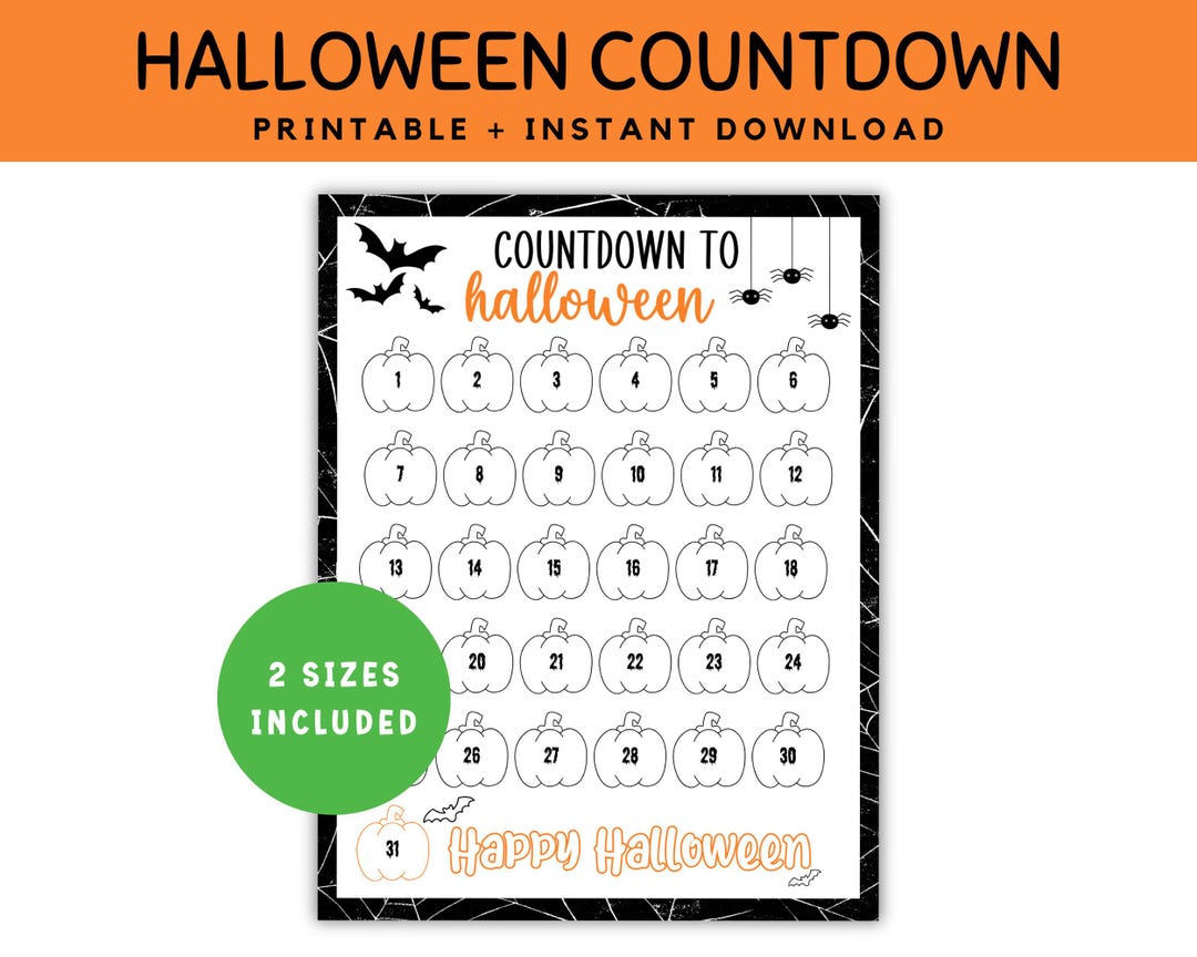 Halloween Countdown Tracker, Halloween Kids Activities, Halloween ...