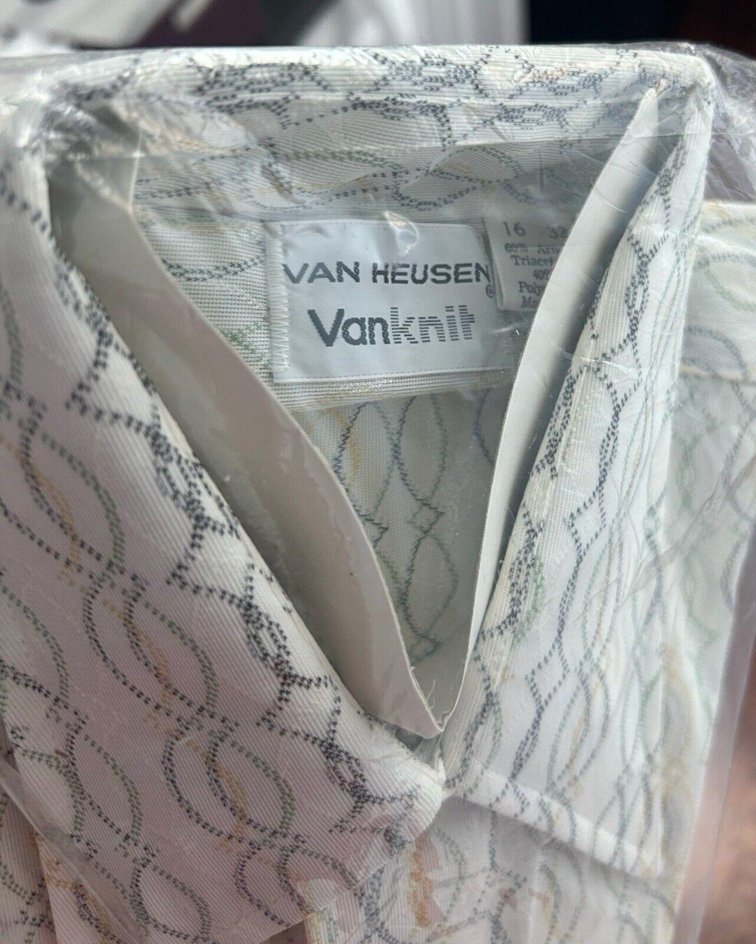 NWT 1960’s Van Knit by Van Heusen Button Down Shirt Yellow White 16/32 ...