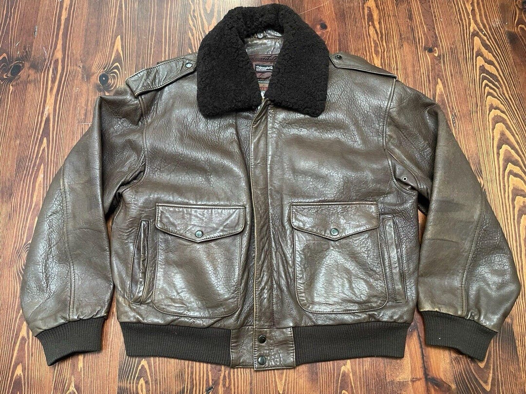 Vintage Wilson Adventure Bound Thinsulate Brown Leather Bomber Jacket ...