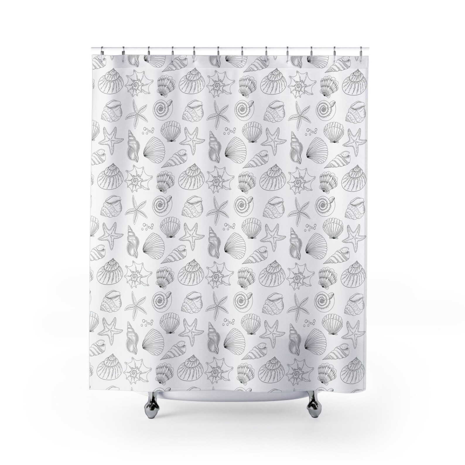 Shower Curtains, Beach, Ocean, Shell, Shells, Sea, Water, Star, Fish ...