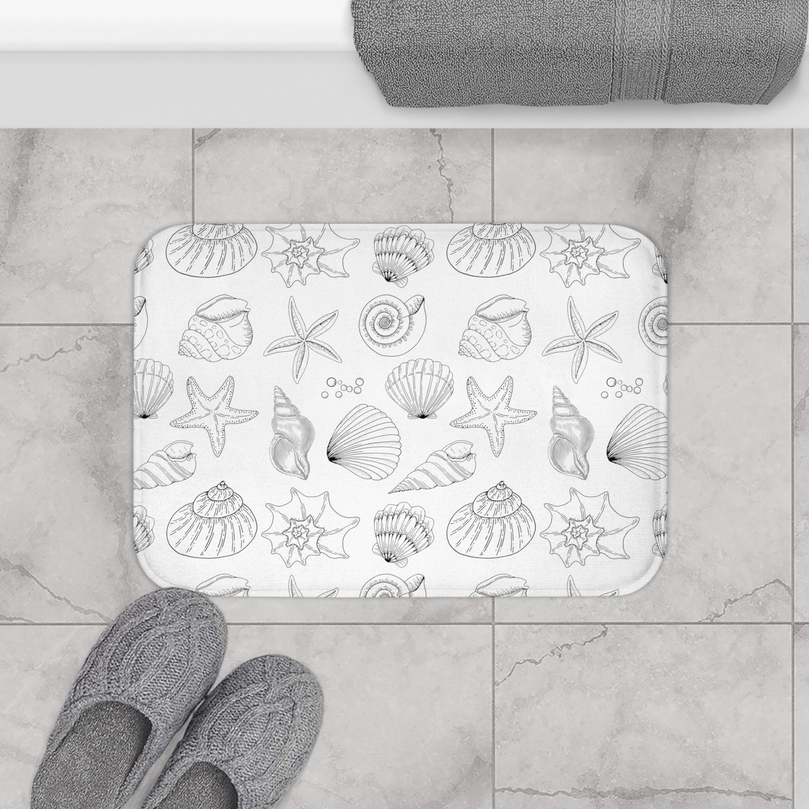 Bath Mat, Beach, Ocean, Shell, Shells, Sea, Water, Star, Fish, House ...