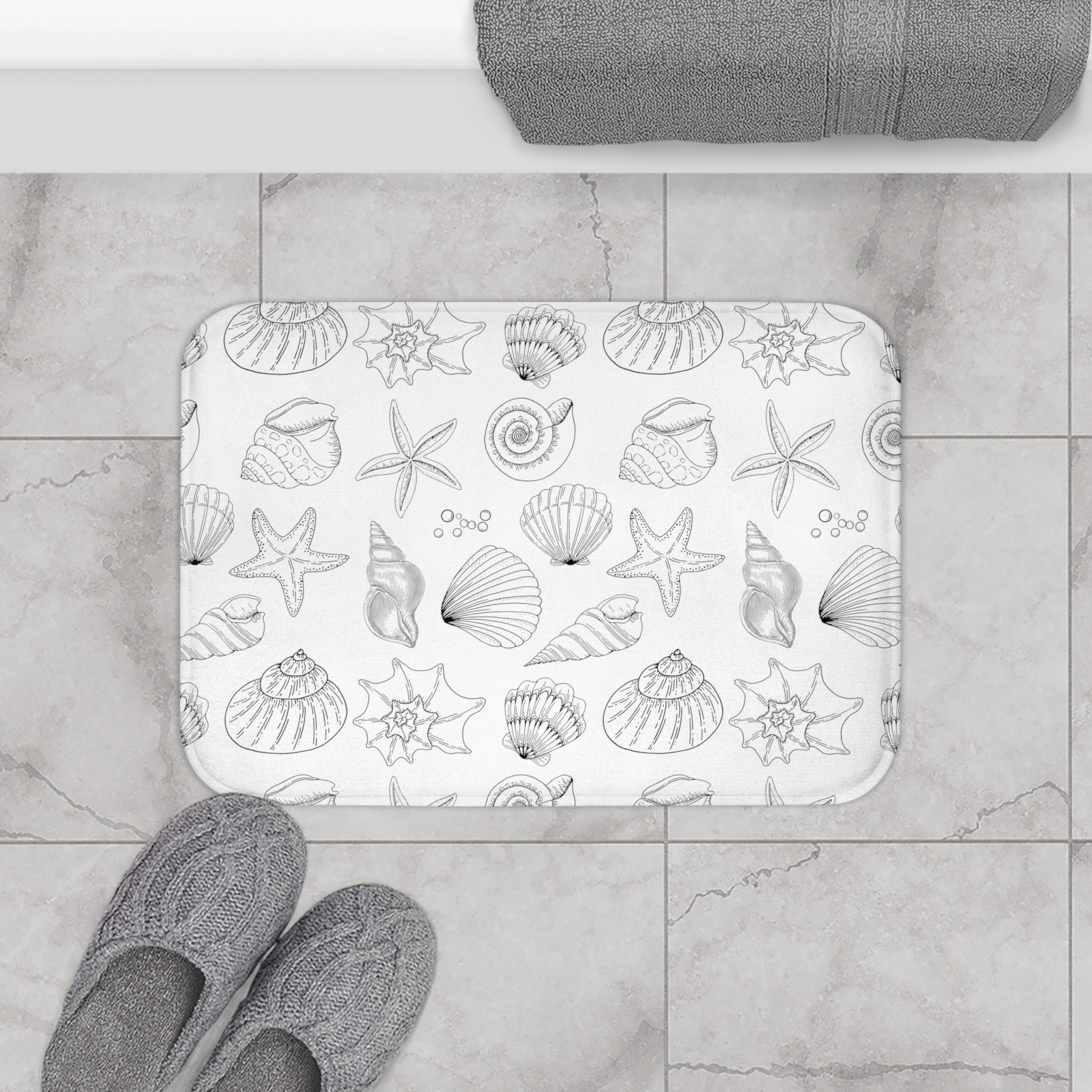 Bath Mat, Beach, Ocean, Shell, Shells, Sea, Water, Star, Fish, House ...