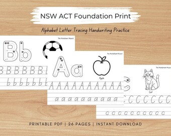 Alphabet NSW Foundation Print Font Letter Tracing A-Z Handwriting ...