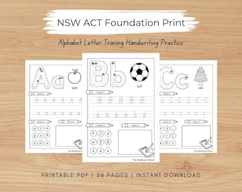 Alphabet NSW Foundation Print Font Letter Tracing A-Z Handwriting ...