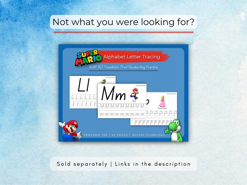 Super Mario Alphabet ABC Letter Tracing Handwriting Practice: Preschool ...