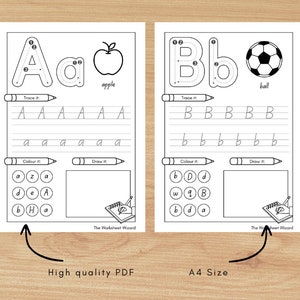 Alphabet Letter Tracing NSW ACT Foundation Print Font A-Z Handwriting ...