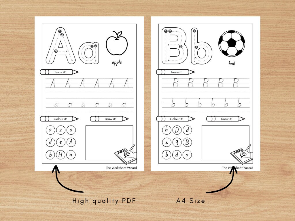 Alphabet Letter Tracing NSW ACT Foundation Print Font A-Z Handwriting ...