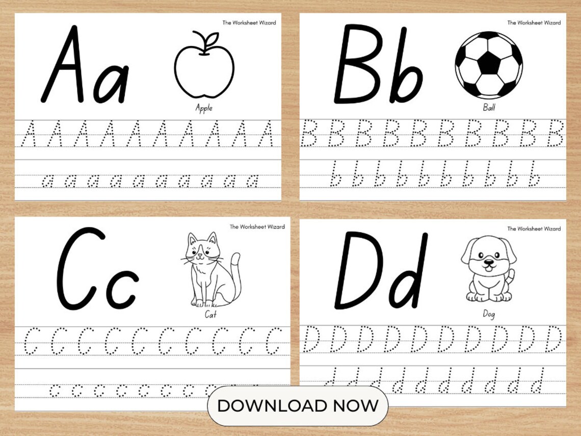 A-Z NSW ACT Foundation Print Font Alphabet Letter Tracing Handwriting ...