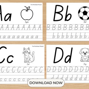 A-Z NSW ACT Foundation Print Font Alphabet Letter Tracing Handwriting ...
