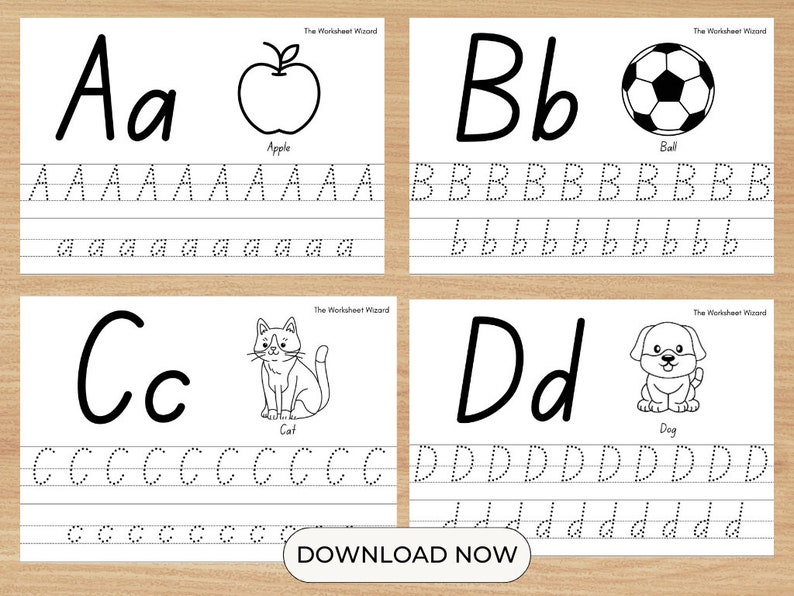 A-Z NSW ACT Foundation Print Font Alphabet Letter Tracing Handwriting ...