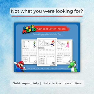 Super Mario Alphabet ABC Letter Tracing Handwriting Practice: Preschool ...