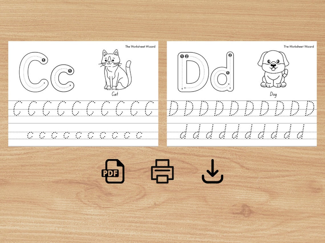 ABC Handwriting Practice A-Z NSW ACT Foundation Print Font Alphabet ...