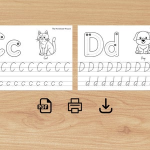 ABC Handwriting Practice A-Z NSW ACT Foundation Print Font Alphabet ...