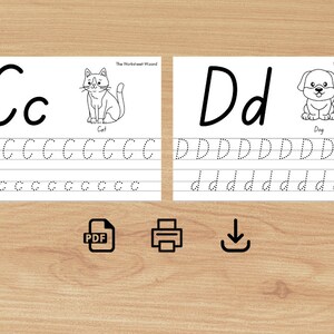 A-Z NSW ACT Foundation Print Font Alphabet Letter Tracing Handwriting ...