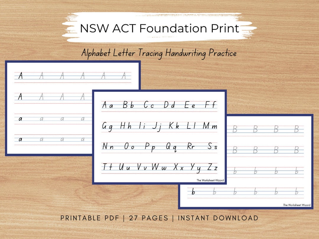 A-Z Preschool Pre-k Kinder Toddler NSW Foundation Print Font Alphabet ...