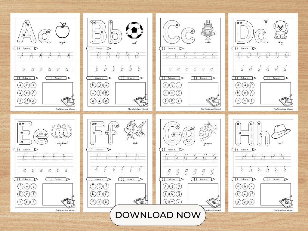 Alphabet Letter Tracing NSW ACT Foundation Print Font A-Z Handwriting ...