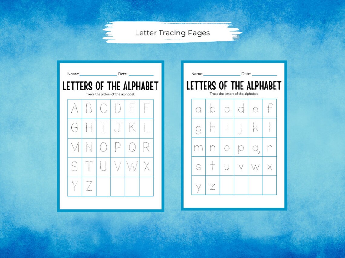 Alphabet Printable Worksheets Workbook Preschool Kindergarten Pre-k ...