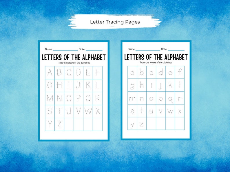 Alphabet Printable Worksheets Workbook Preschool Kindergarten Pre-k ...