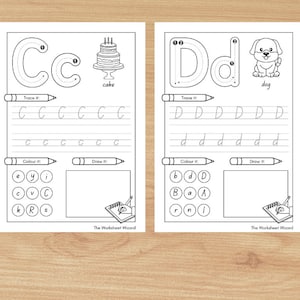 Alphabet Letter Tracing NSW ACT Foundation Print Font A-Z Handwriting ...
