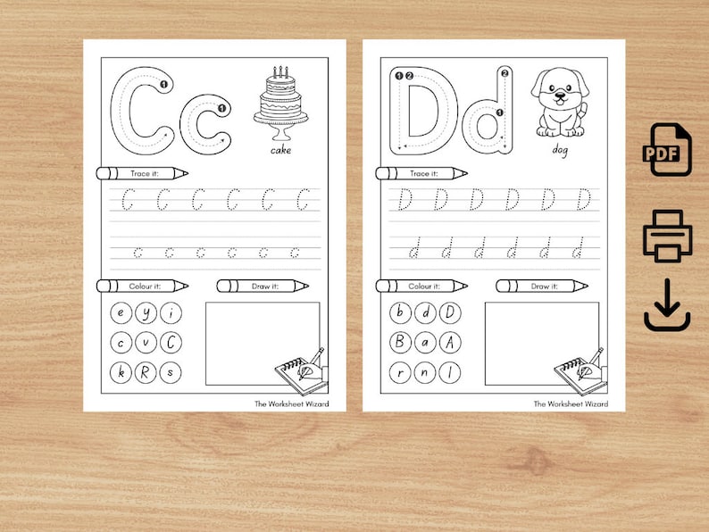 Alphabet Letter Tracing NSW ACT Foundation Print Font A-Z Handwriting ...