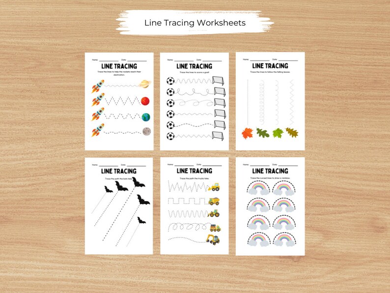 Preschool Line Tracing Printable Worksheets Homeschool Kindergarten Pre ...