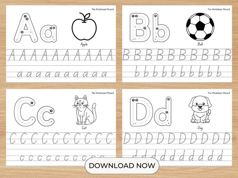 ABC Handwriting Practice A-Z NSW ACT Foundation Print Font Alphabet ...