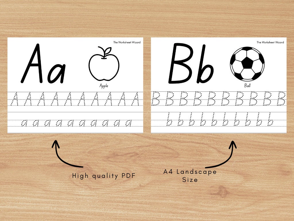 A-Z NSW ACT Foundation Print Font Alphabet Letter Tracing Handwriting ...