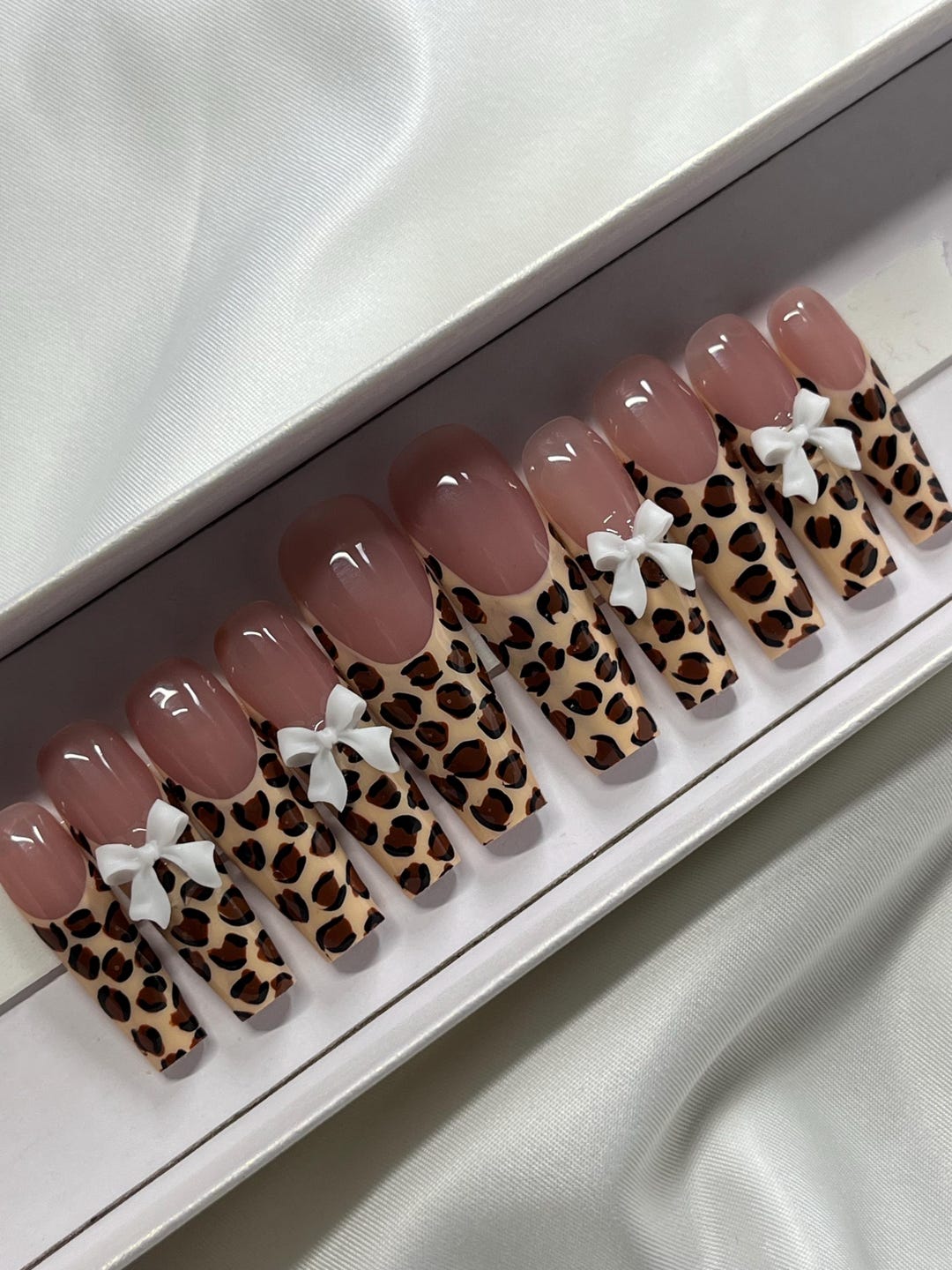 Cheetah Print Press on Nails / Animal Print Press Ons/ Custom Press on Set / Cheetah Girls ...