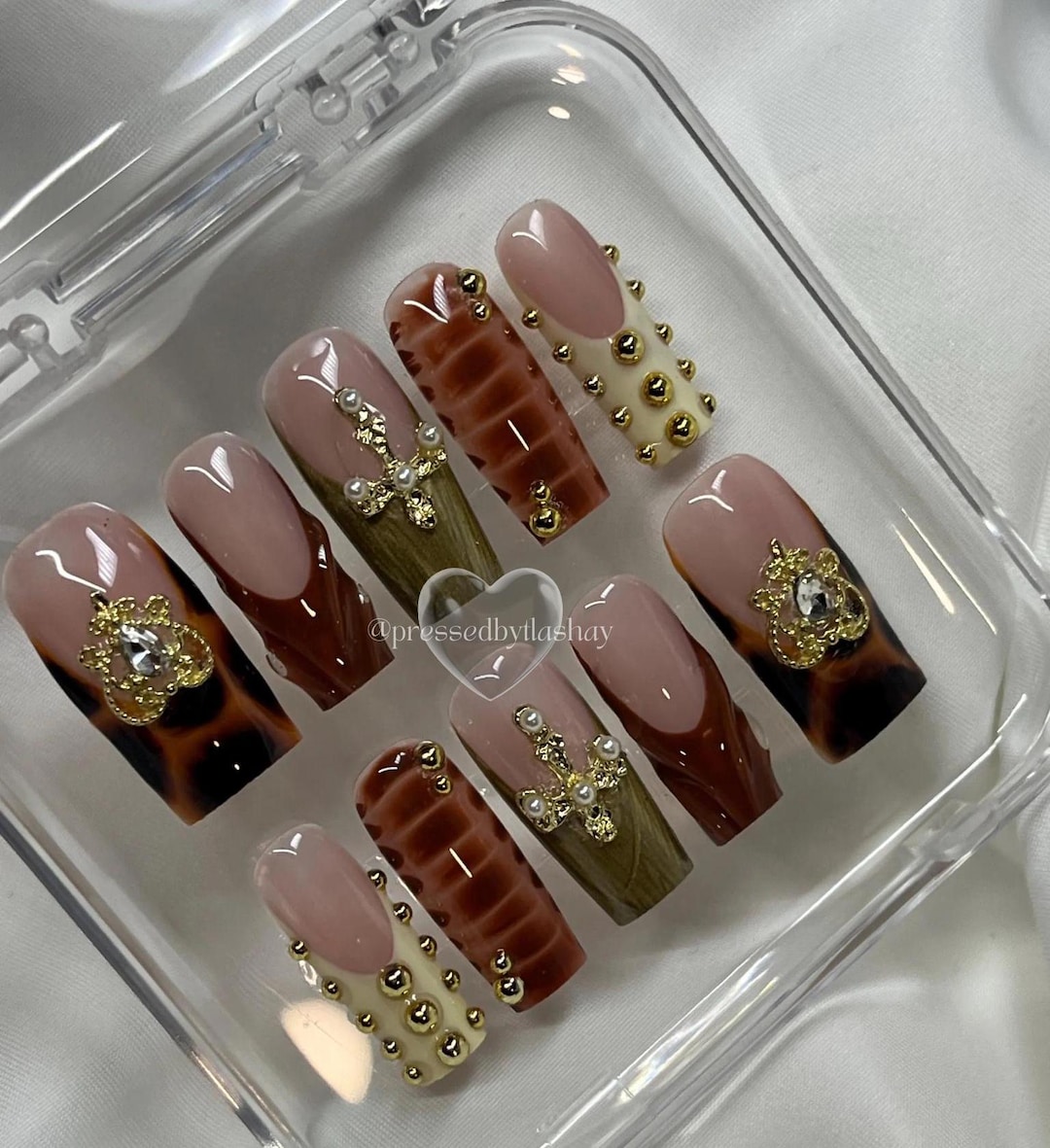 Fall Press Ons / Brown Press on Nails/ Custom Press on Set / Halloween ...