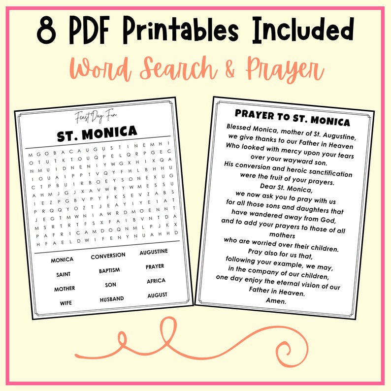St Monica Printables August Feast Day Activities Poem and Coloring ...